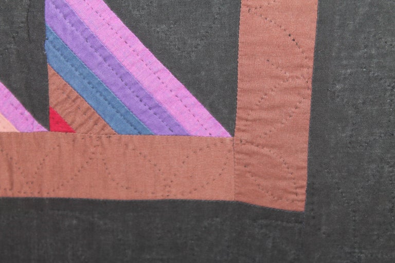 Rare Ohio Amish Roman Stripes Crib Quilt For Sale at 1stDibs