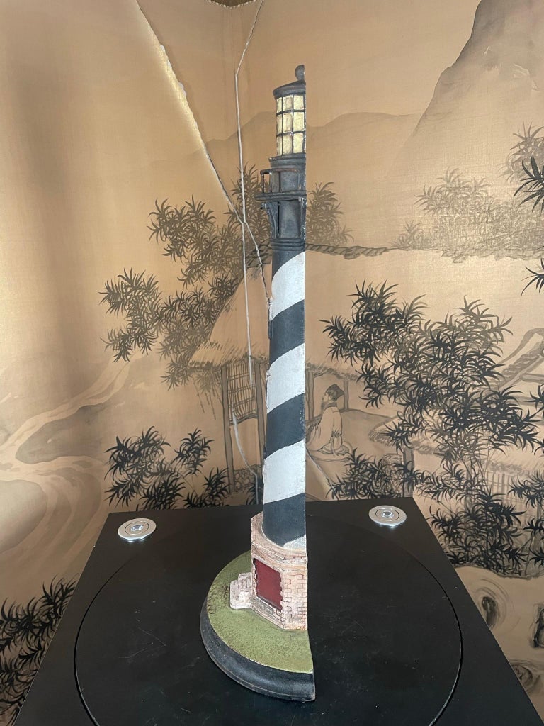 Rare Old "Cape Hattaras" Lighthouse Sculpture in Vibrant Original ...
