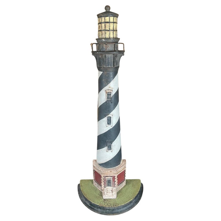 Rare Old "Cape Hattaras" Lighthouse Sculpture in Vibrant Original ...