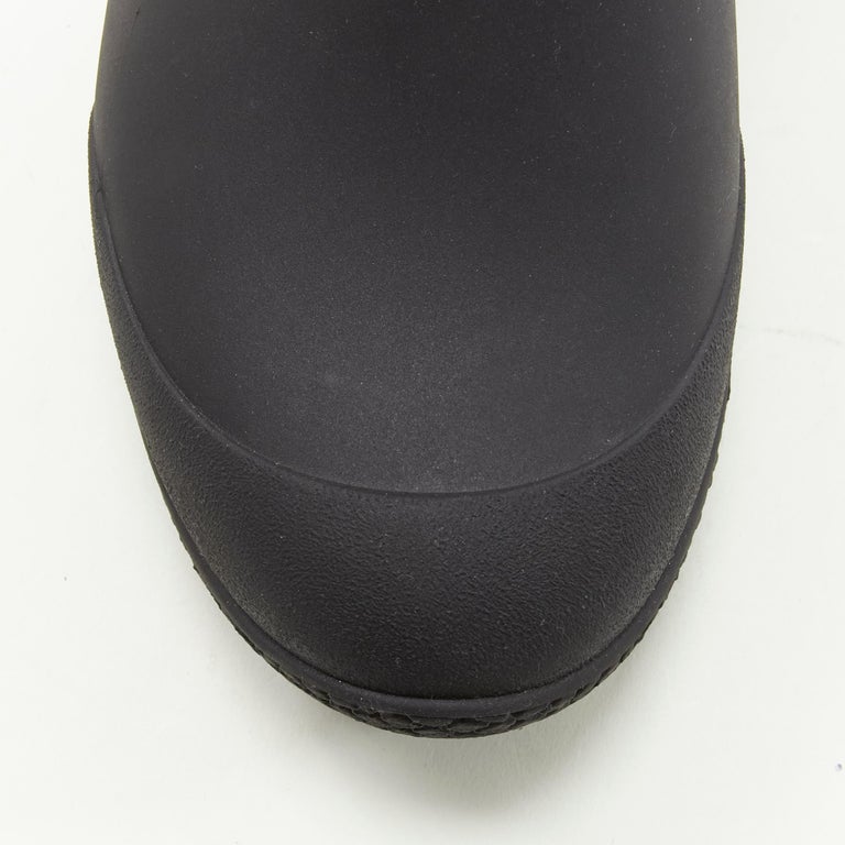 rare OLD CELINE Phoebe Philo black rubber scuba sock pull on rain boots ...