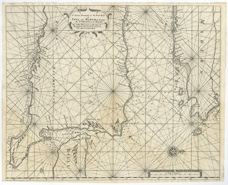 Rare Old English Sea Chart of Part of Indonesia with Java, Madura and ...