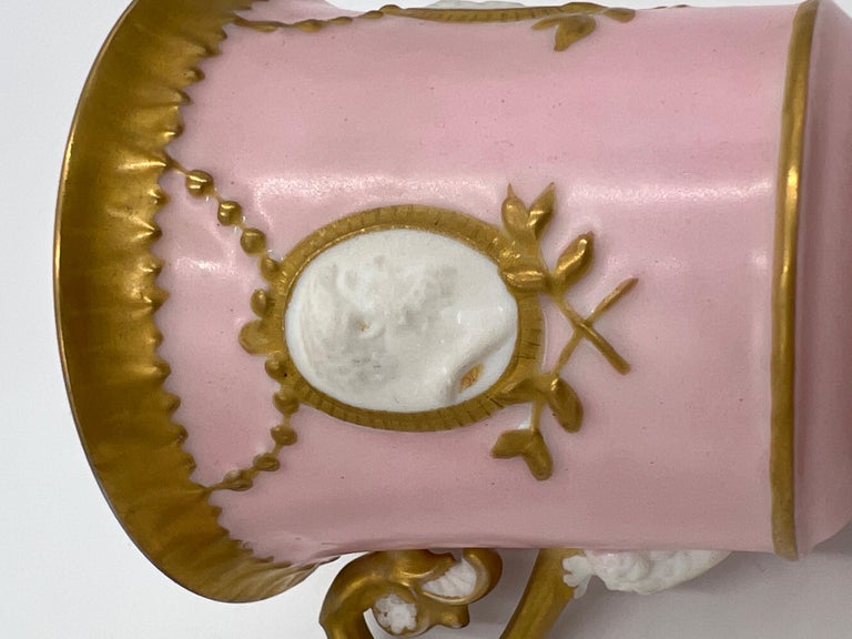 Rare Old Paris Empire Style Classical Teacup and Saucer w/ Bisque Faces ...