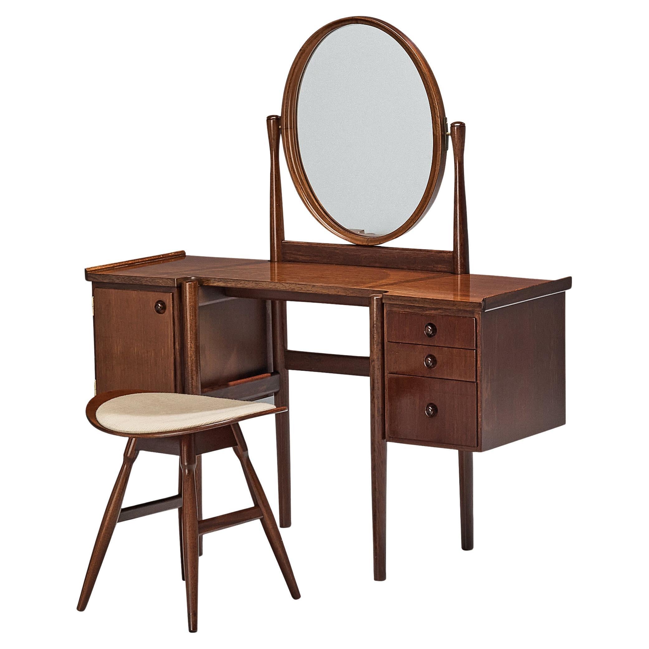 Rare Olof Ottelin for OY Stockmann AB Dressing Table with Stool in Teak ...