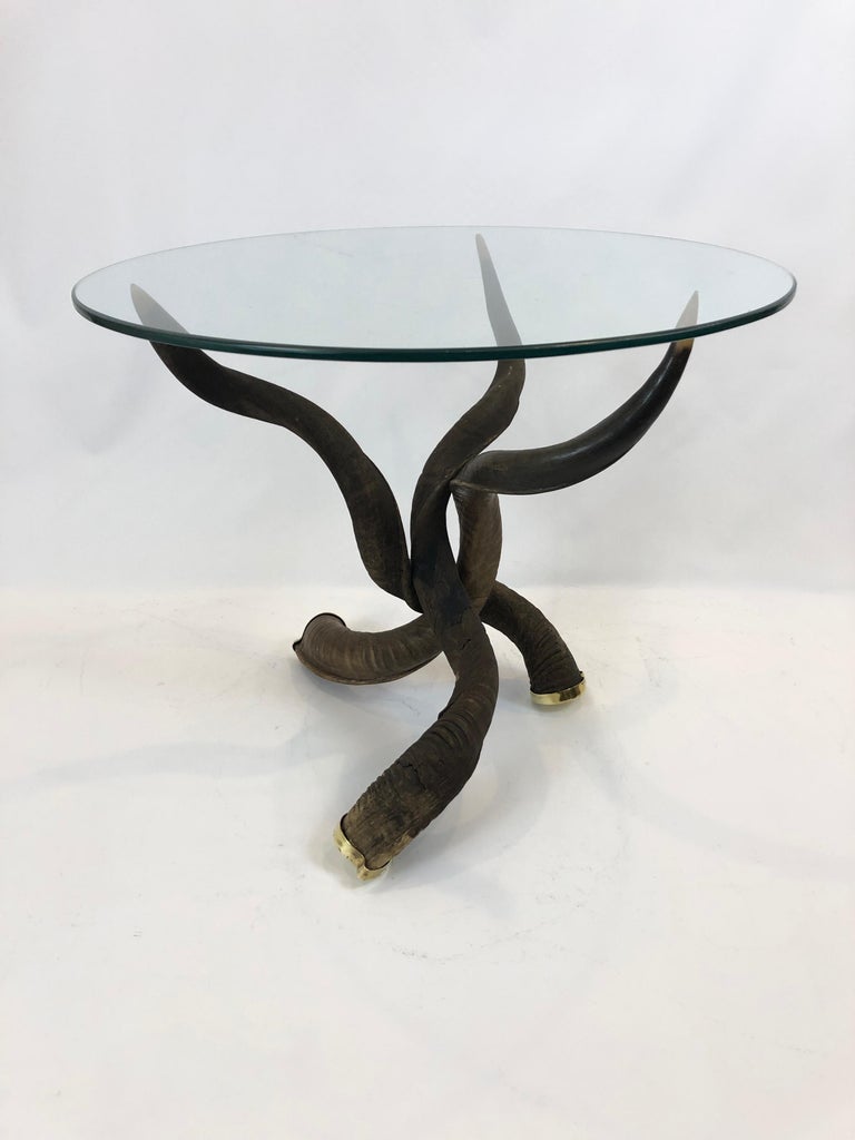 Rare Organic Handmade Kudo Horn Based Coffee Table For Sale at 1stDibs