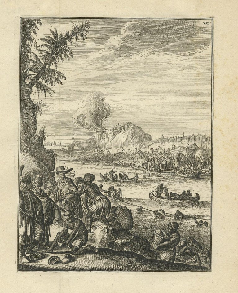 Rare Original Antique Engraving of Pearl Fishing, 1775 For Sale at 1stDibs