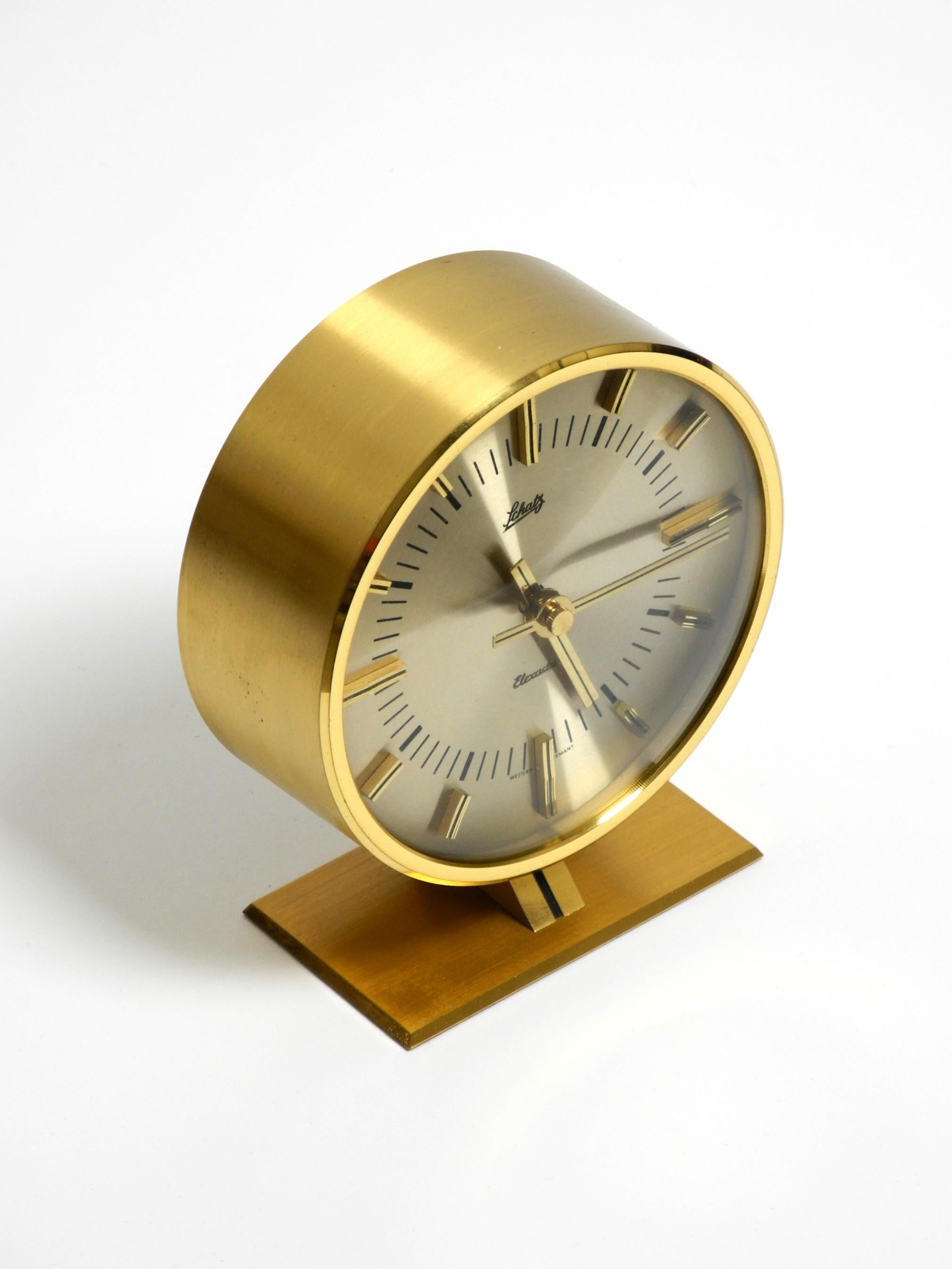 Rare original round 1960s brass table clock by Schatz Germany For Sale ...