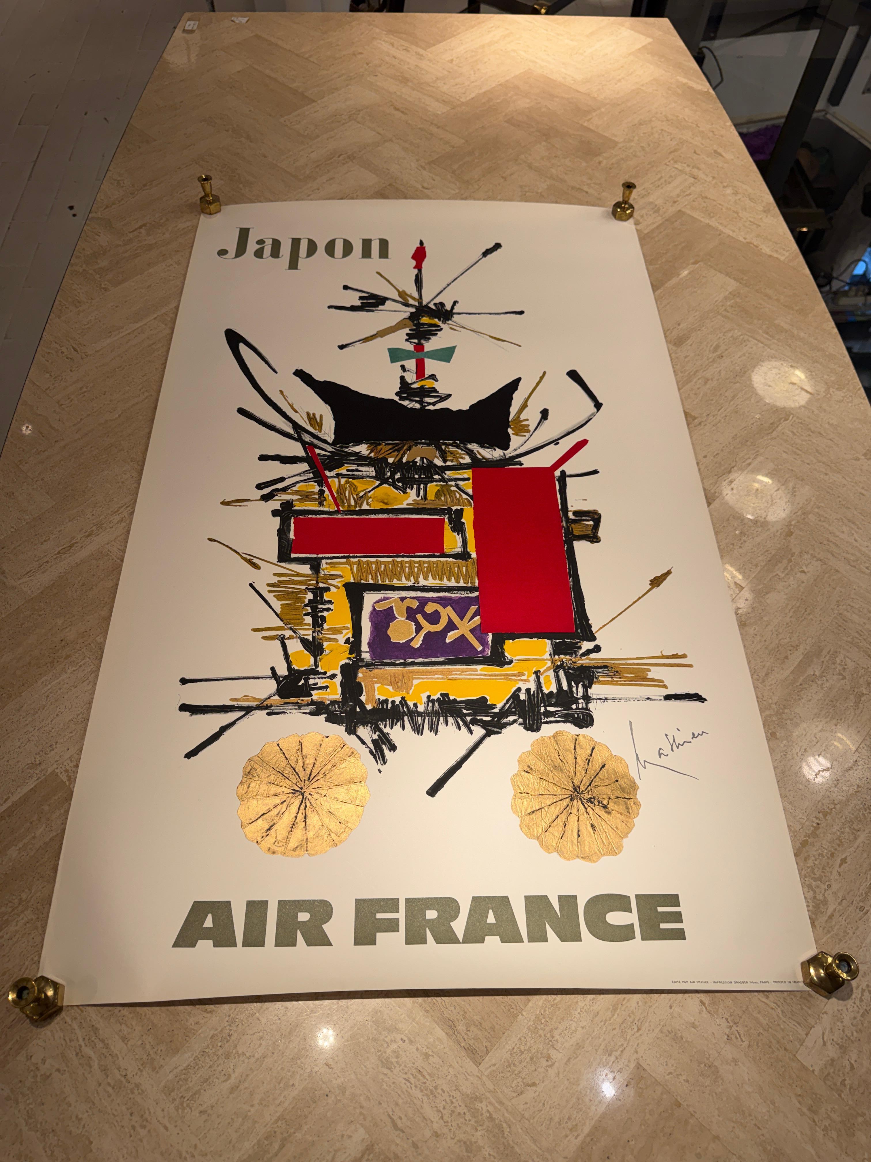 Rare Original set 14 Posters Air France By Georges Mathieu For Sale at ...