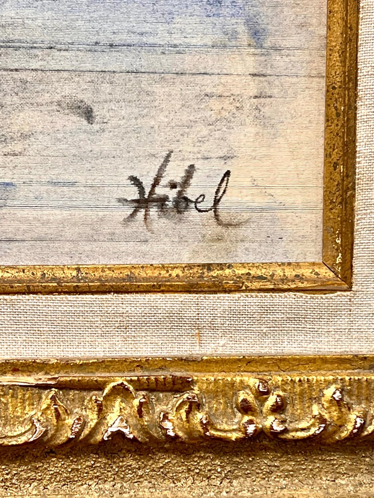 Rare Original Signed Edna Hibel Watercolor Painting on Silk in Gilt ...