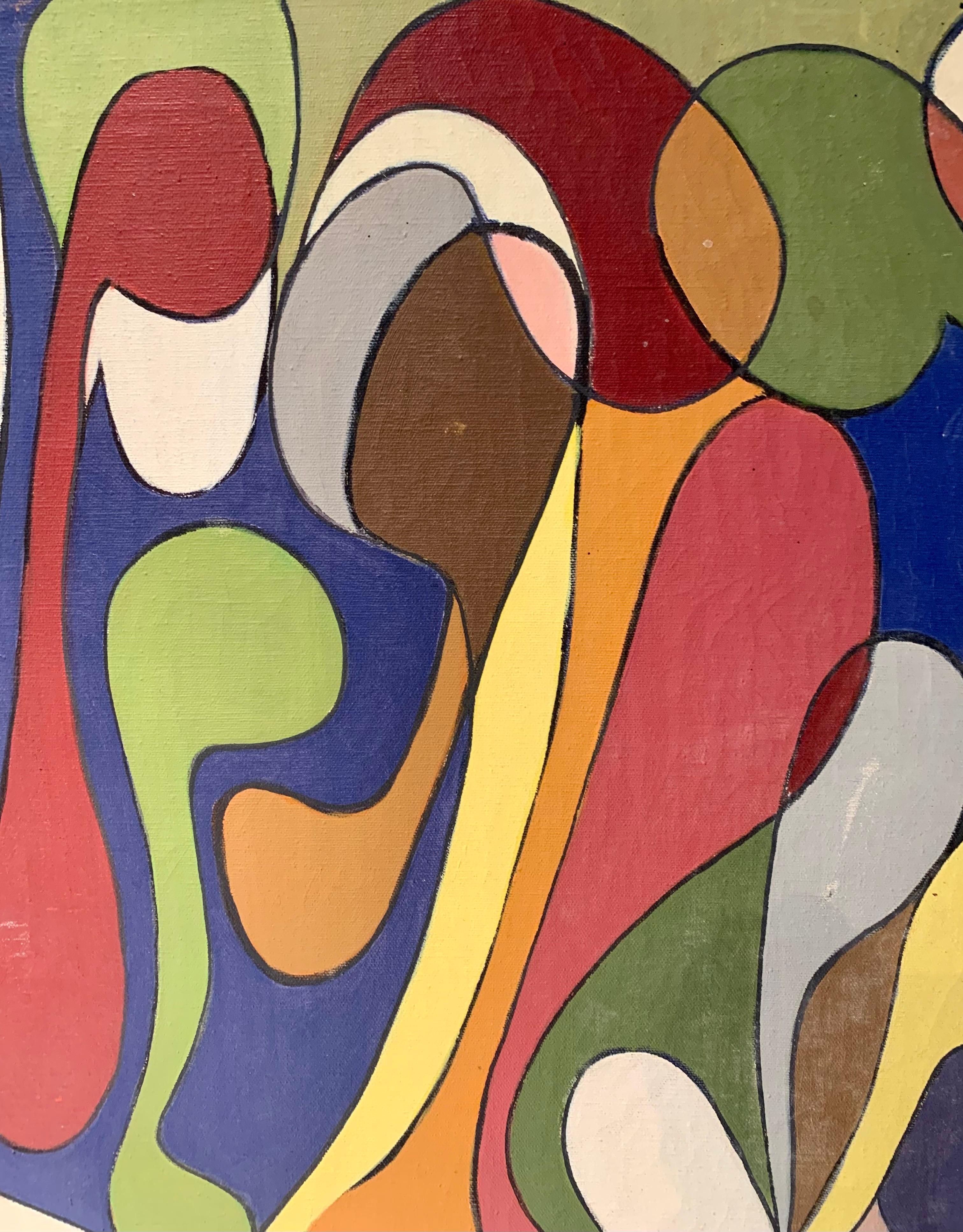 Rare Original Signed Peter Paul Sakowski Mid Century Abstract Painting ...