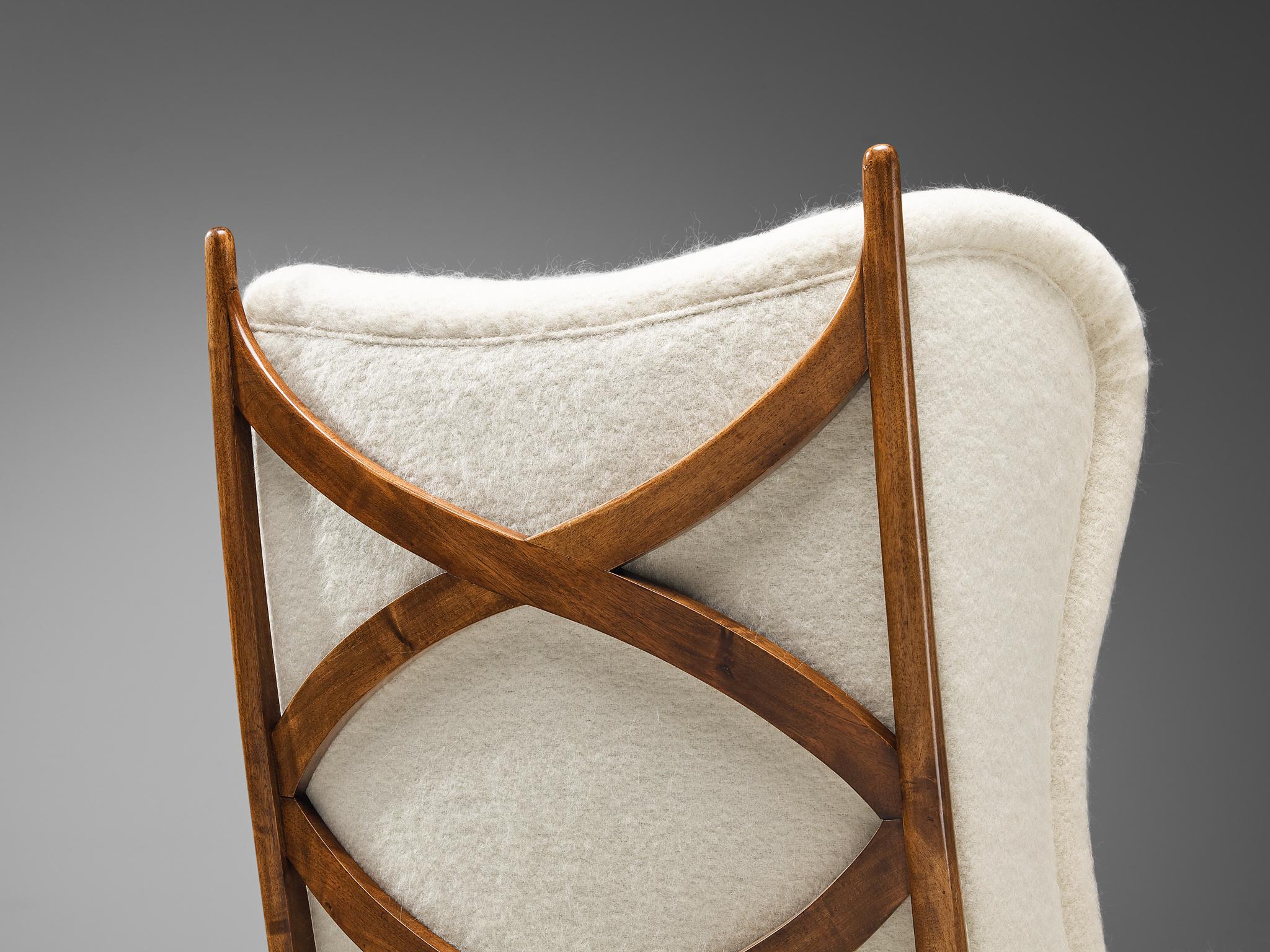 Rare Osvaldo Borsani for Arredamenti Borsani Varedo Easy Chair in Wool ...