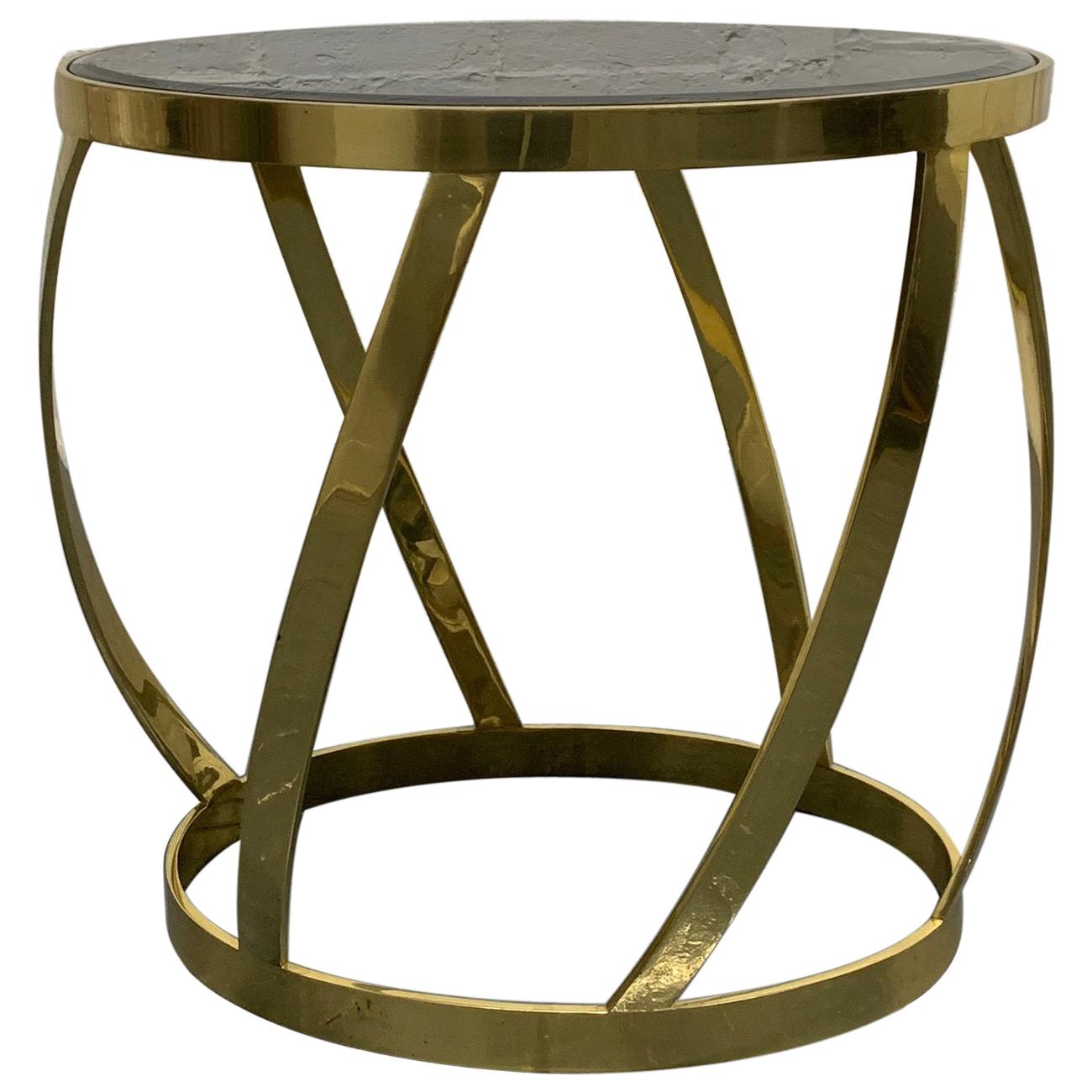 Brass and Onyx Side Table at 1stDibs