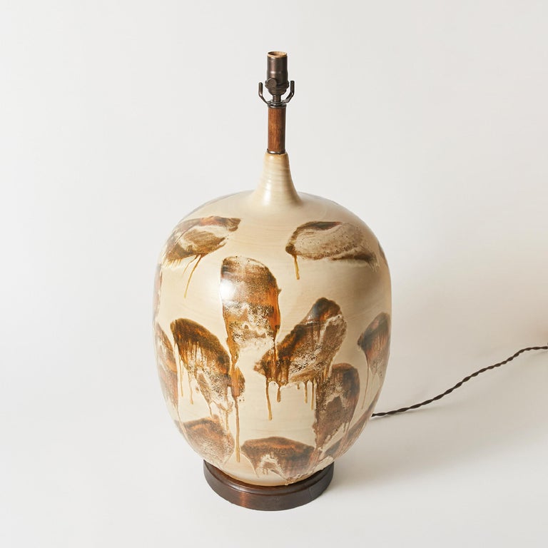 Rare Oversized Midcentury Ceramic Table Lamp For Sale at 1stDibs