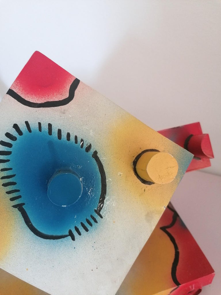 Rare Painted Steel Folk / Outsider Art Sculpture by Robert Gilkerson ...