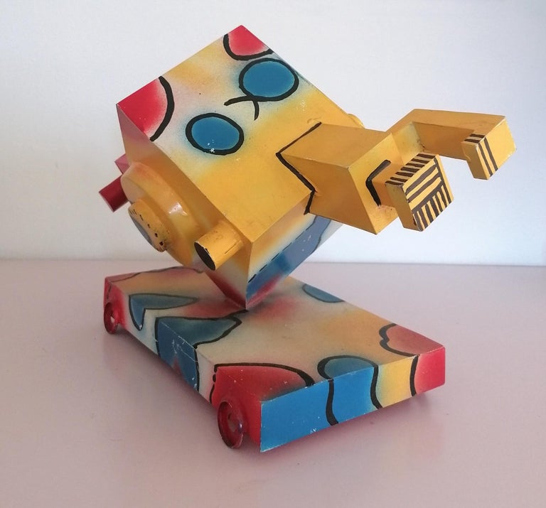 Rare Painted Steel Folk / Outsider Art Sculpture by Robert Gilkerson ...