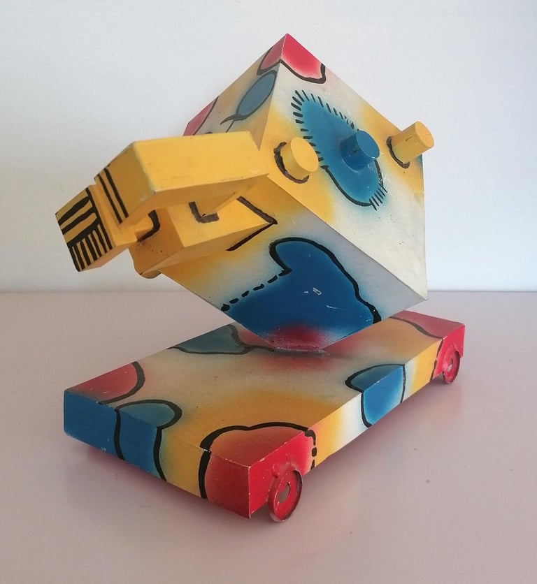 Rare Painted Steel Folk / Outsider Art Sculpture by Robert Gilkerson ...