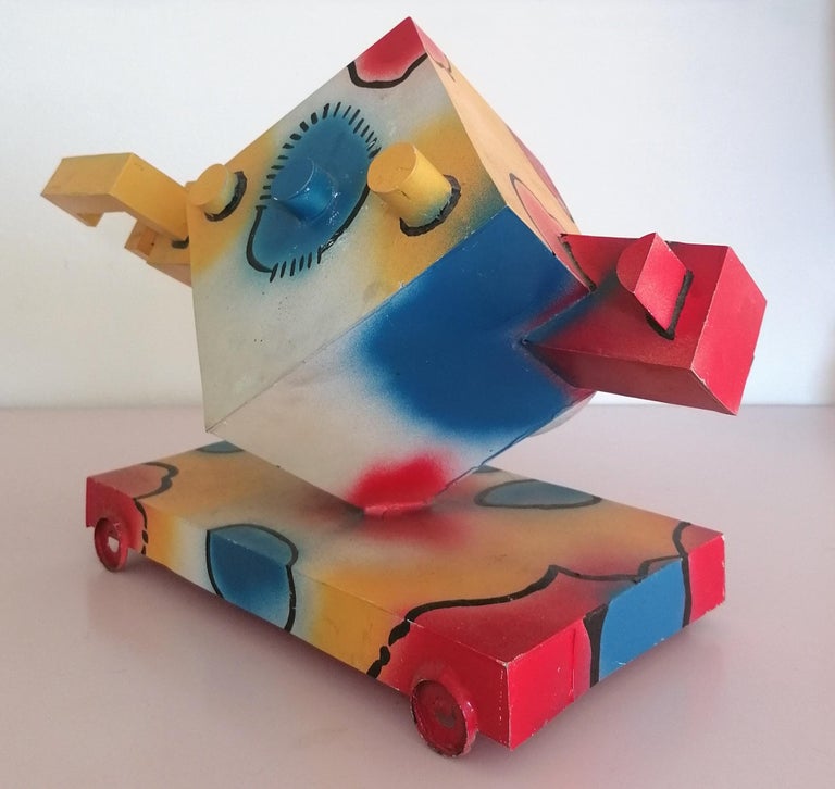 Rare Painted Steel Folk / Outsider Art Sculpture by Robert Gilkerson ...