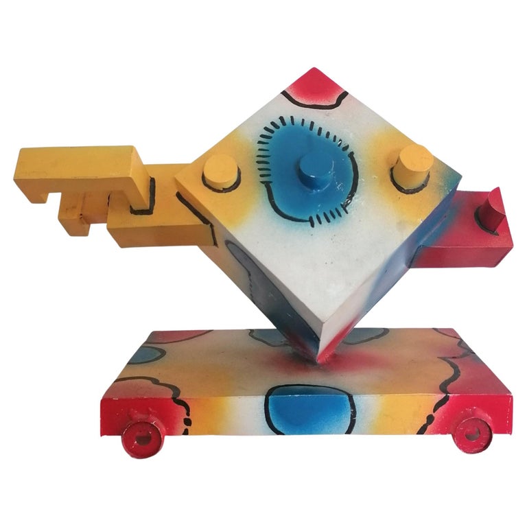 Rare Painted Steel Folk / Outsider Art Sculpture by Robert Gilkerson ...