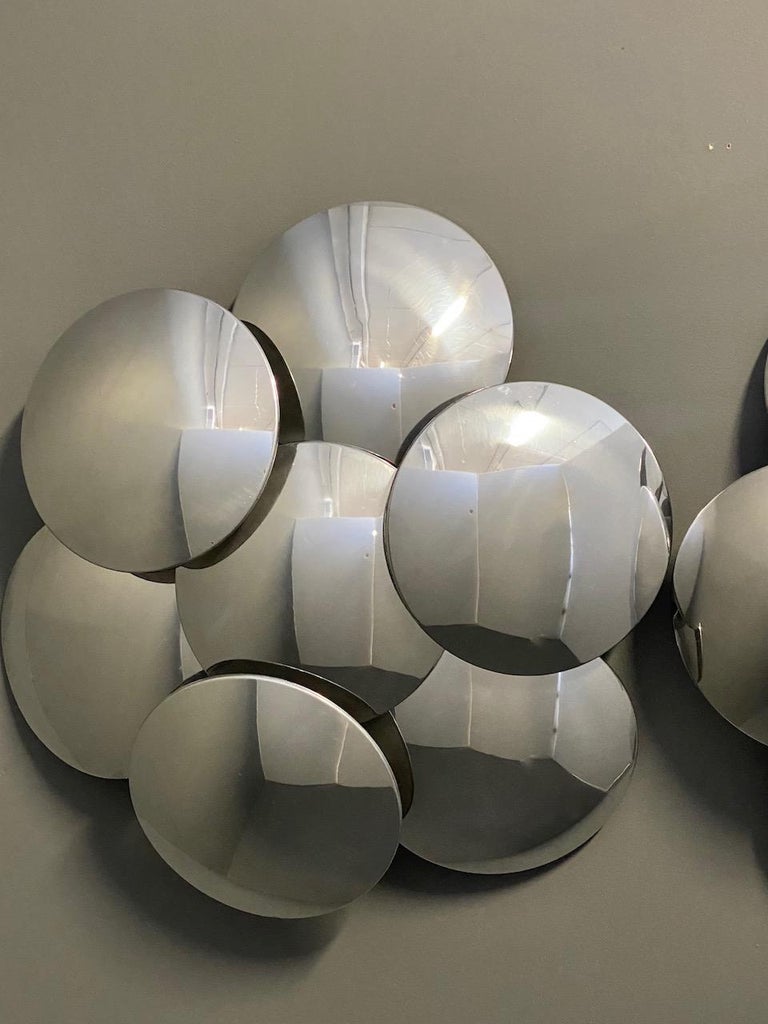 Rare Pair Big Reggiani Seven Convex Disc Wall Sconce, 1970s, Italy ...