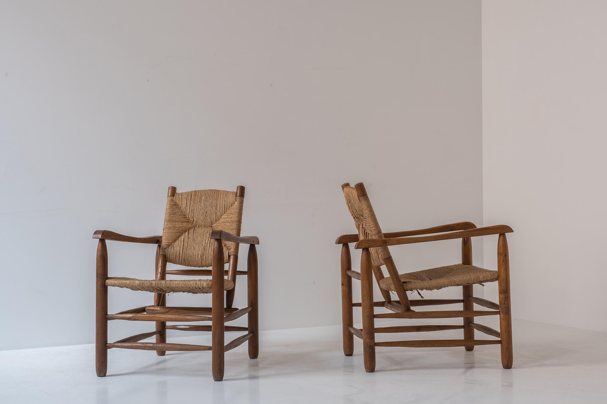Rare pair Chamrousse armchairs by Charlotte Perriand / Steph Simon ...