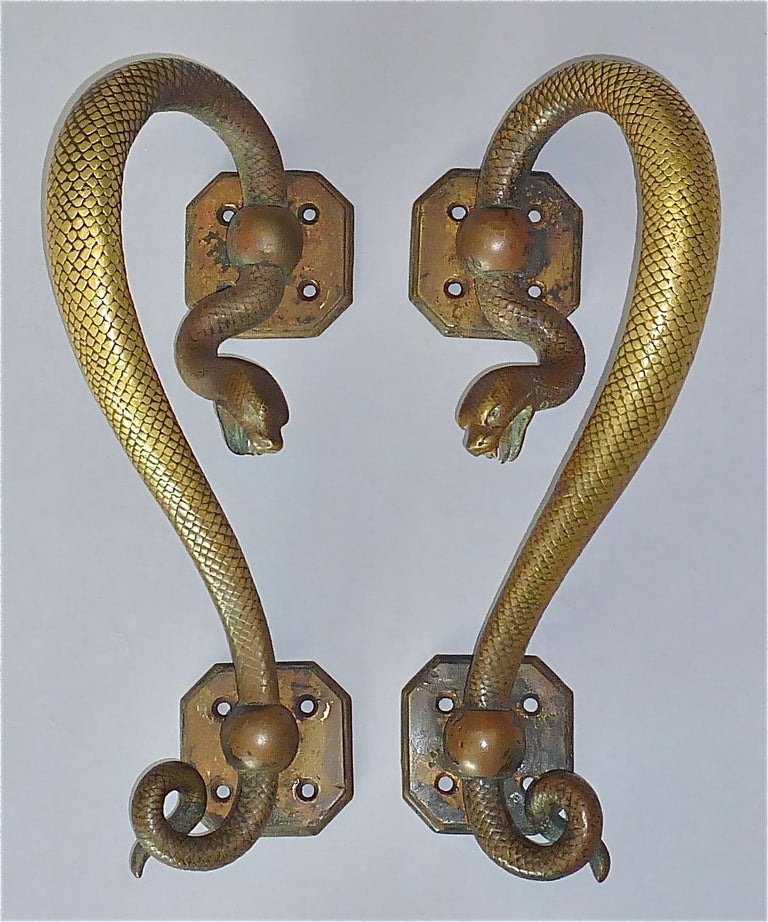Rare Pair French Art Deco Snake Door Handles Edgar Brandt Chereut ...