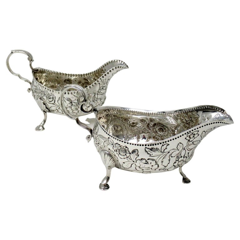 Rare Pair Irish Georgian Dublin Silver Sauce Gravy Boats Circa 1760 ...