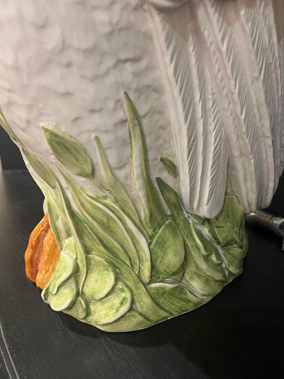 Rare Pair Italian Porcelain Swan Lamps For Sale at 1stDibs