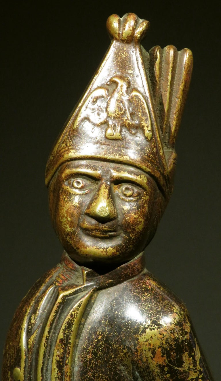 Rare Pair of 19th Century Hessian Soldier Bronze Andirons, American ...