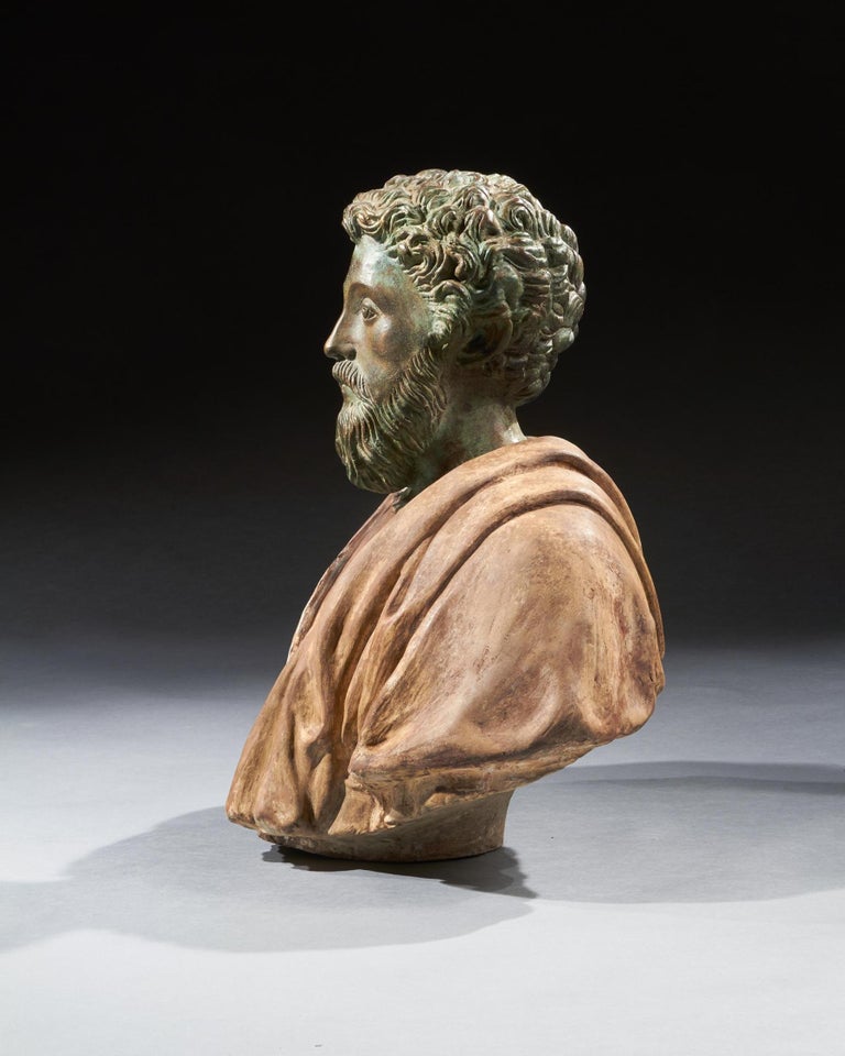 Rare Pair of 19th Century Portrait Busts of Caesars Marcus Aurelius and ...