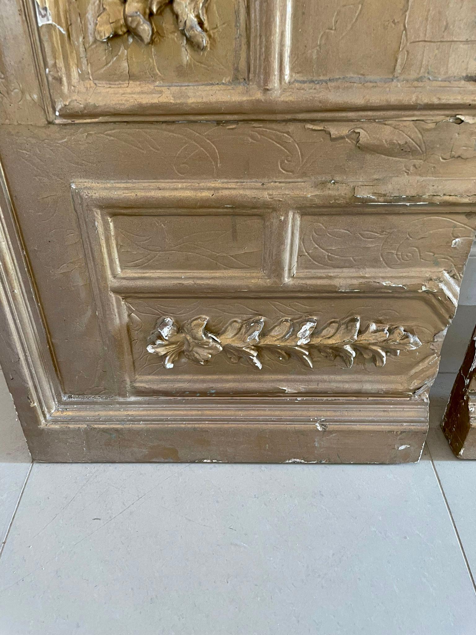 Rare Pair of Antique 19th Century Arched Top Carved Gilded Doors at 1stDibs