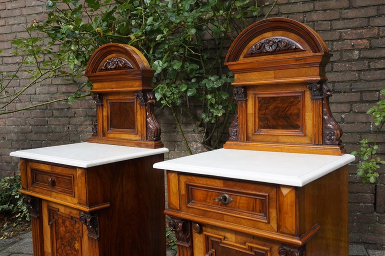 Rare Pair of Antique Victorian Night Stands / Bedside Cabinets with ...