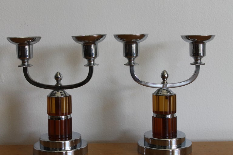 Rare Pair of Art Deco Bakelite Candlesticks at 1stDibs