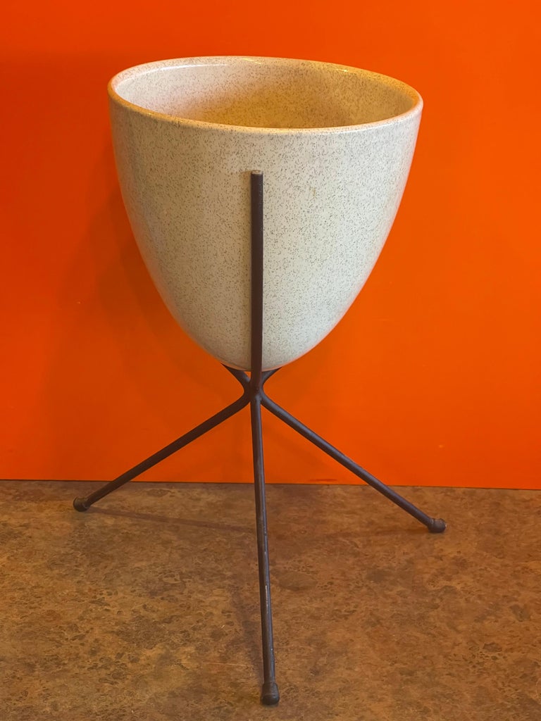 Rare Pair of Atomic Age Ceramic Bullet Planters on the Metal Stands by ...