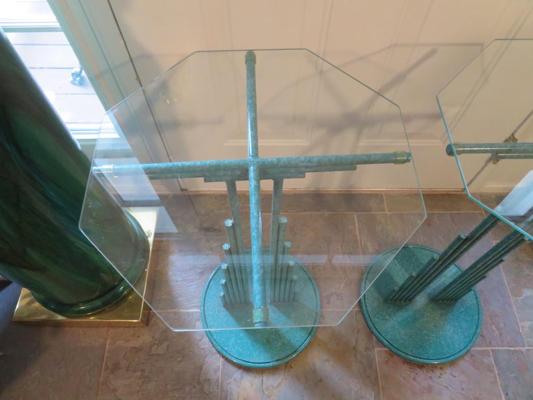 Rare Pair of Curtis Jere Memphis Style Side Tables Pedestals, Mid ...