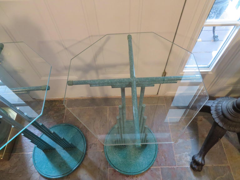 Rare Pair of Curtis Jere Memphis Style Side Tables Pedestals, Mid ...