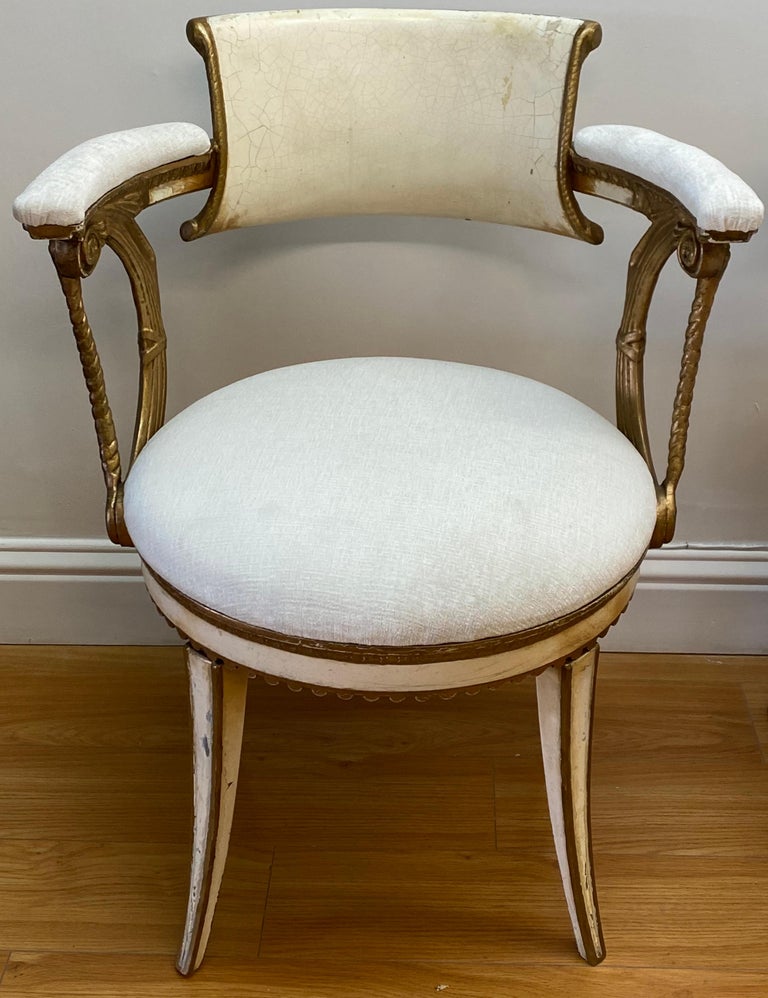 Rare Pair of Dorothy Draper Neoclassical Aluminum and Enamel Armchairs ...