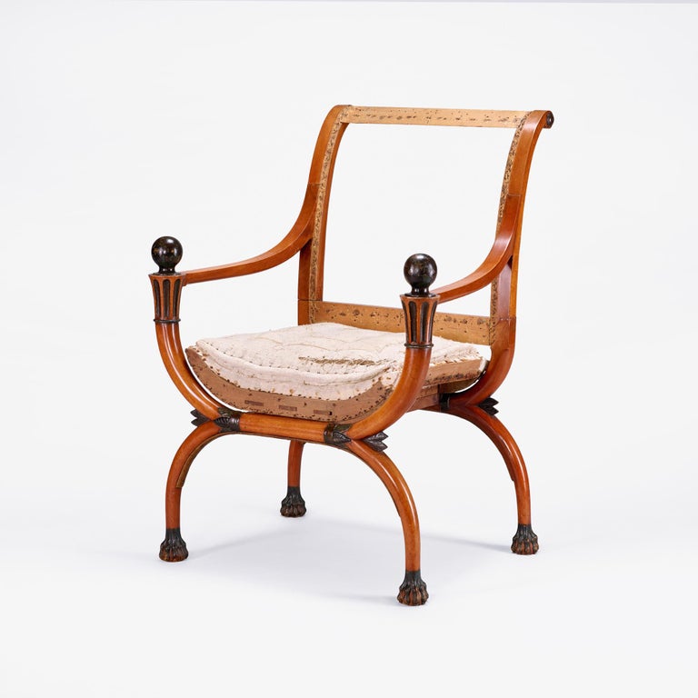 Rare Pair of French Directoire Fauteuils en Curule, Paris, circa 1800 ...