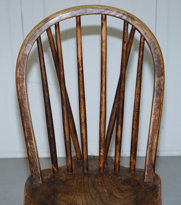 Rare Pair of Fully Stamped Victorian 1840 Hoop Back Windsor Chairs High ...