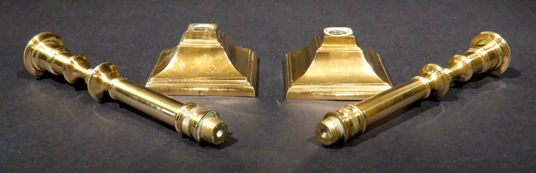 Rare Pair of Georgian Cast Bell Metal Campaign Candlesticks, England ...