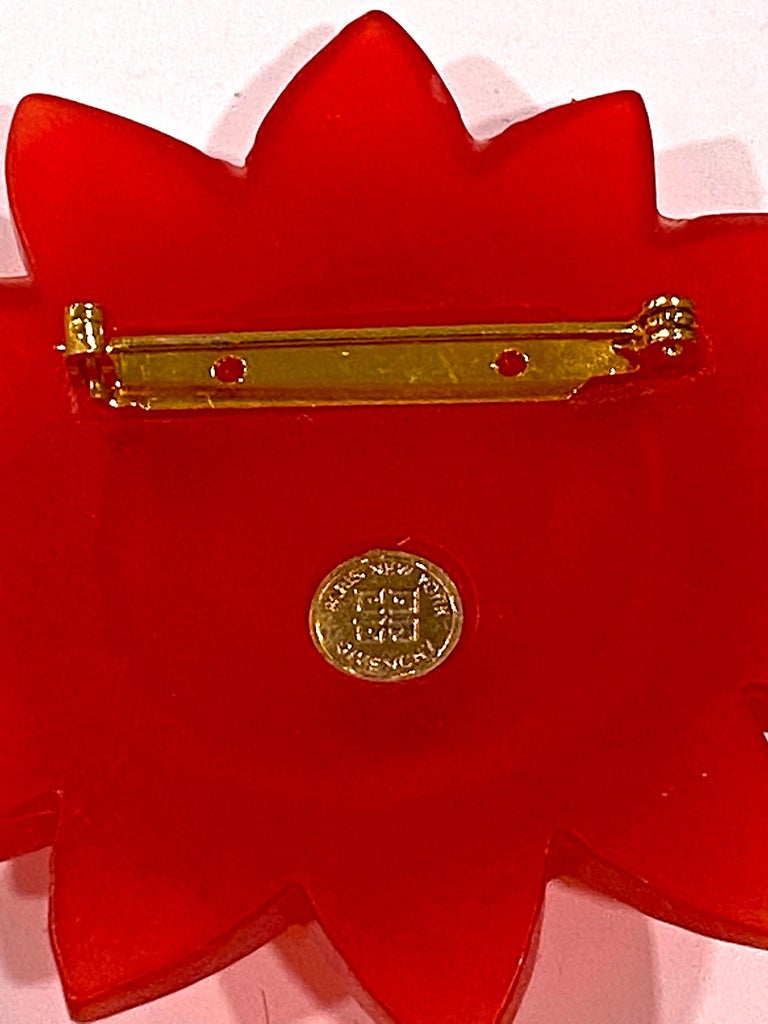 Rare Pair of Givenchy 1980 /90s Resin and Gold Brooches For Sale at 1stDibs