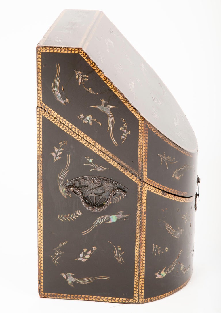 Rare pair of Japanese Nagasaki Export Lacquered Wood Knife Boxes For ...