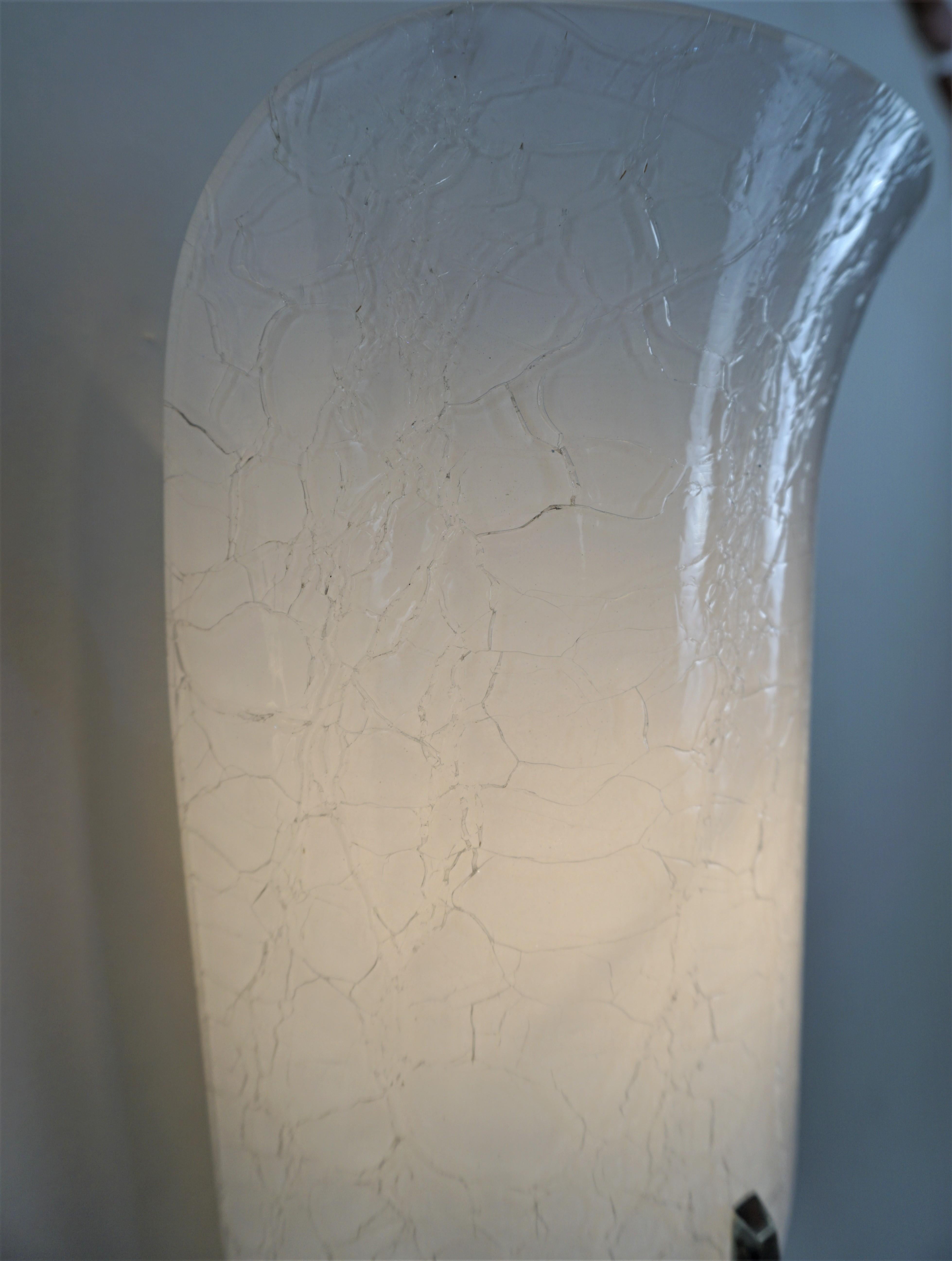 Rare Pair of Jean Perzel Texture Glass Wall Sconces For Sale at 1stDibs