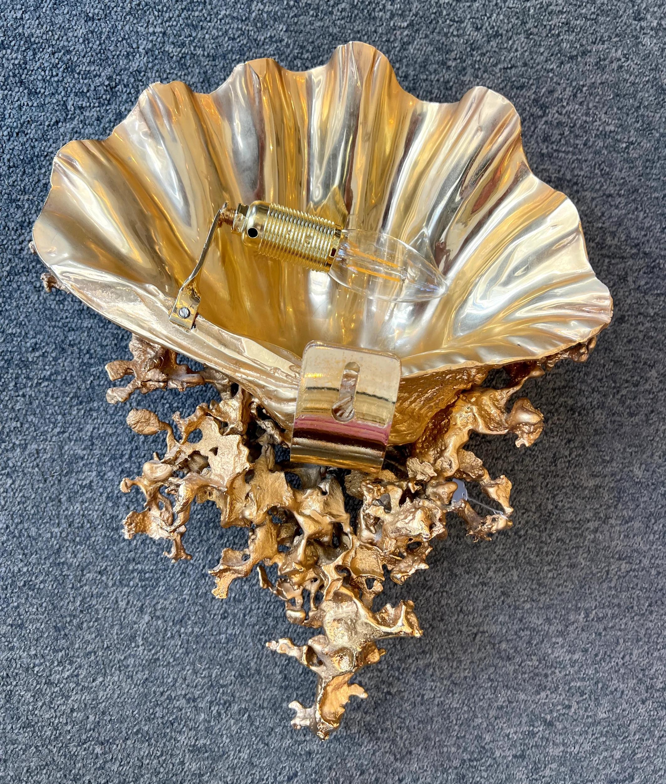 Rare pair of lighting sconces Nautiles by C. V. Boeltz Paris France ...