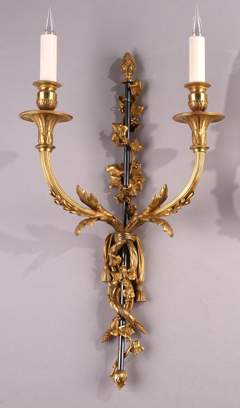 Pair of Louis XVI Style Wall-Lights Attributed to H. Vian, France ...