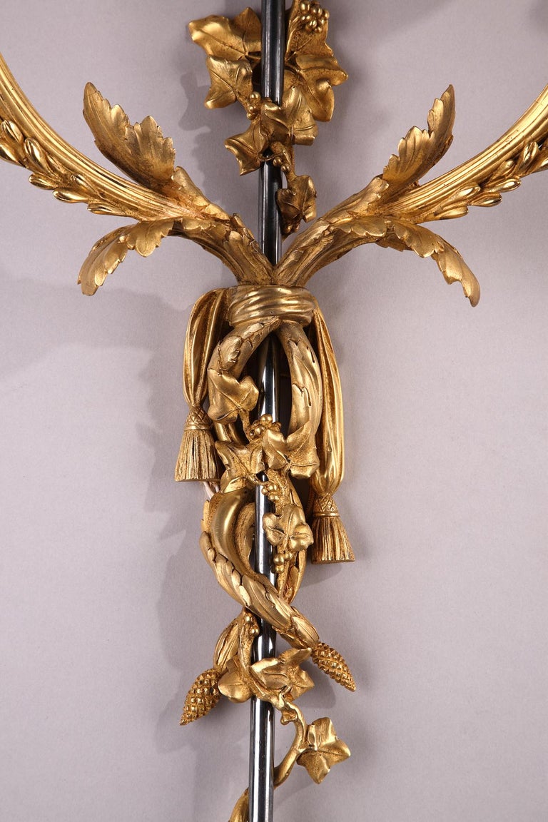 Pair of Louis XVI Style Wall-Lights Attributed to H. Vian, France ...