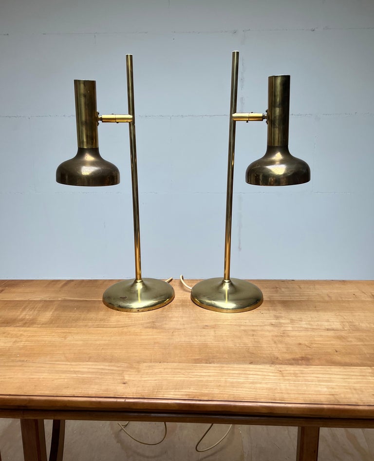 Rare Pair of Midcentury Modern Koch and Lowy for OMI Rotatable Brass ...