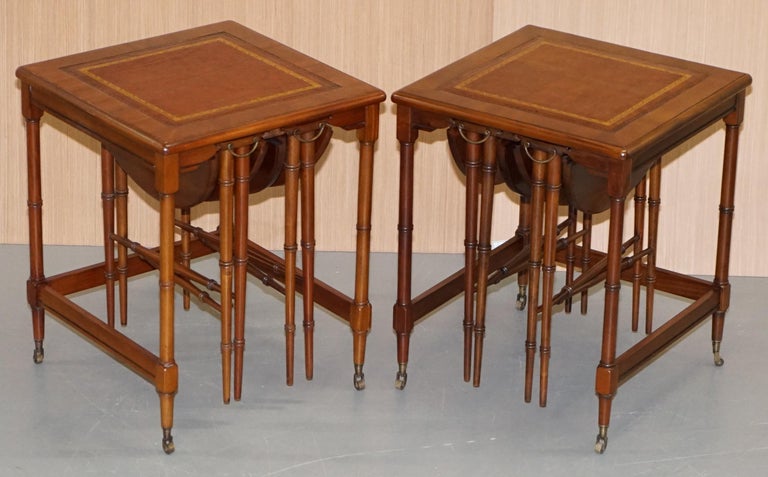 Rare Pair of Military Campaign Side Tables with Two Folded Round Tables ...