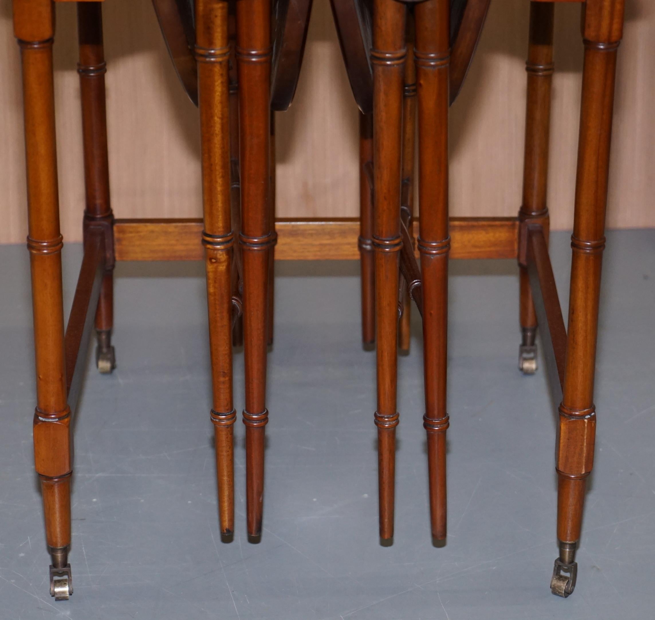 Rare Pair of Military Campaign Side Tables with Two Folded Round Tables ...