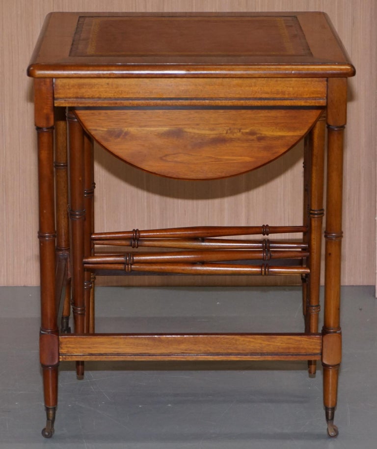 Rare Pair of Military Campaign Side Tables with Two Folded Round Tables ...