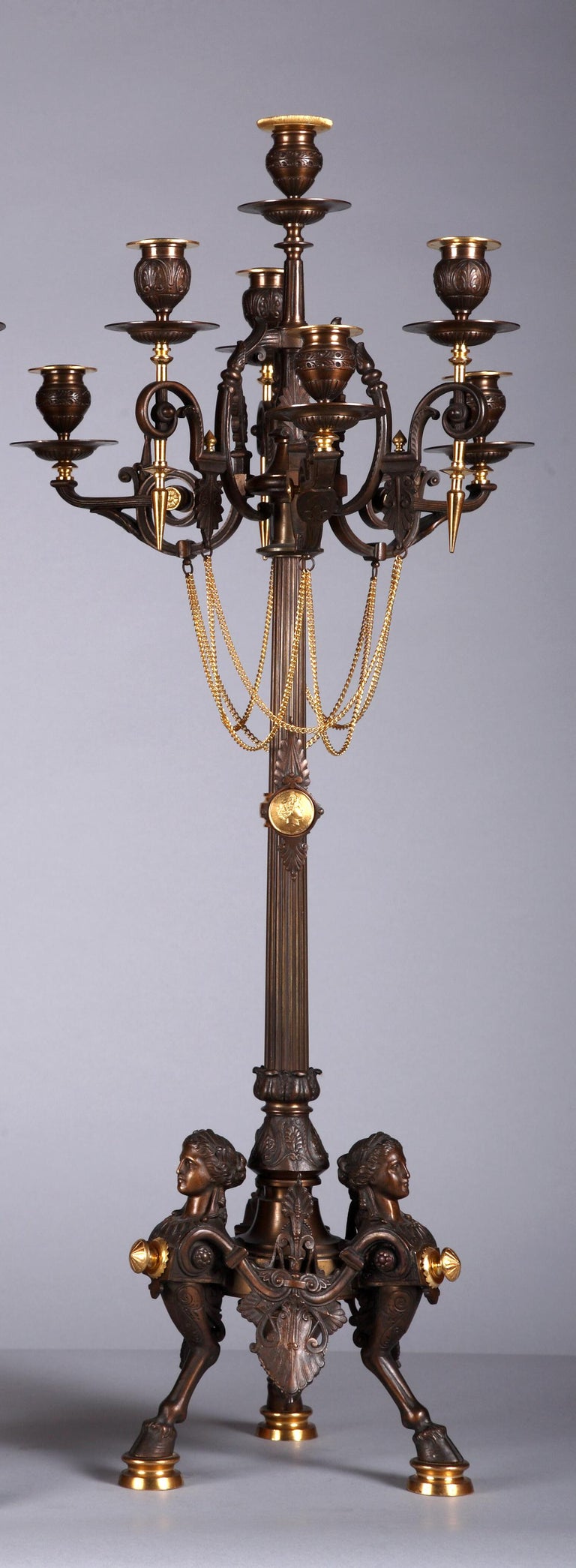 Rare Pair of Neo-Greek Candelabra Attributed to F. Barbedienne at 1stDibs
