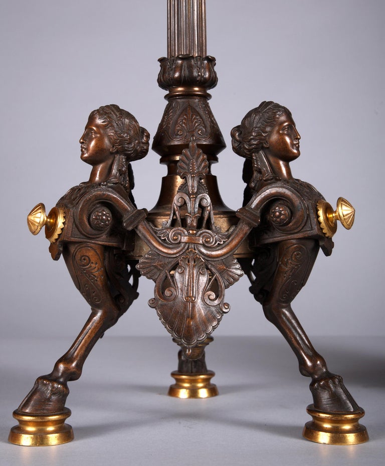 Rare Pair of Neo-Greek Candelabra Attributed to F. Barbedienne at 1stDibs